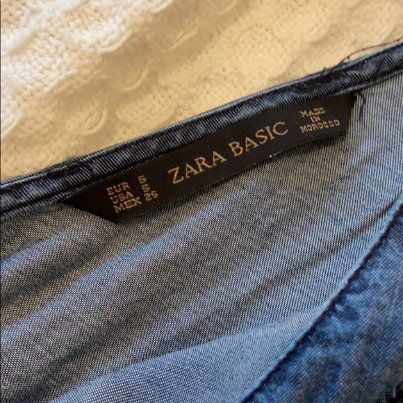Zara | Pants & Jumpsuits | Zara Denim Material Chambray Romper | Poshmark